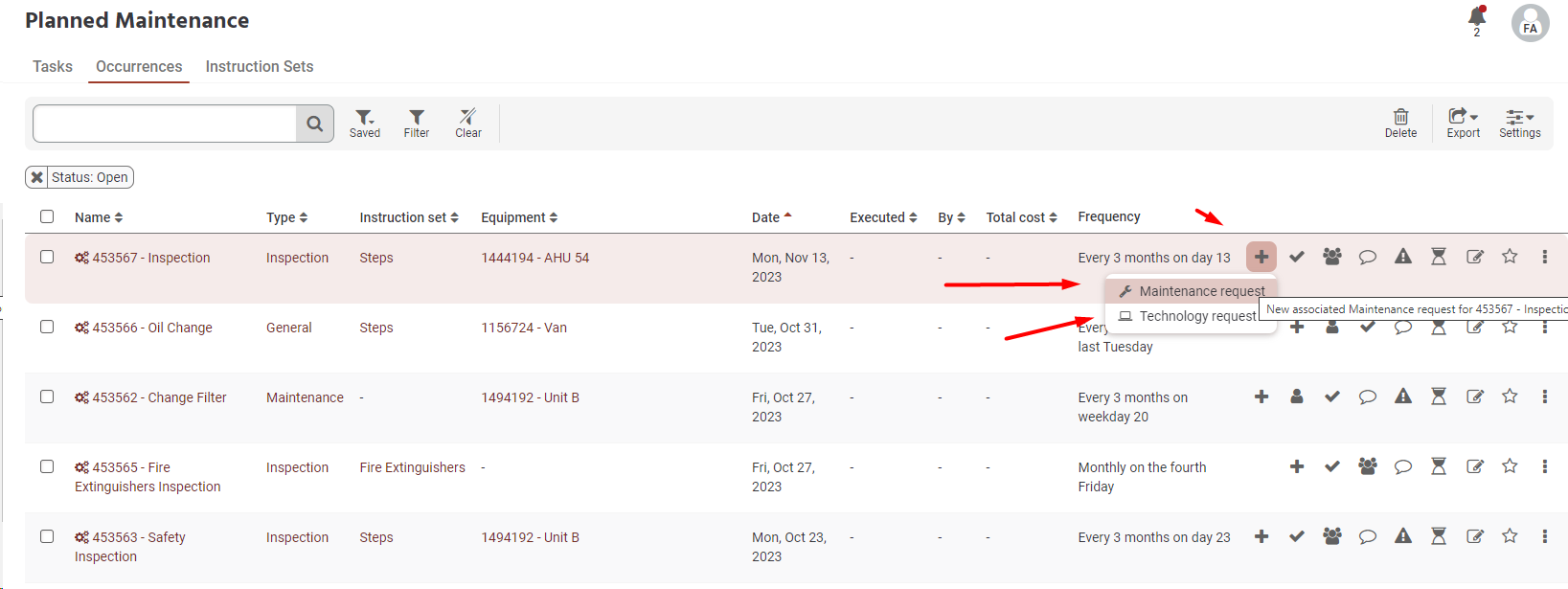 Create a New Work Order From a Planned Maintenance Occurrence – Help ...
