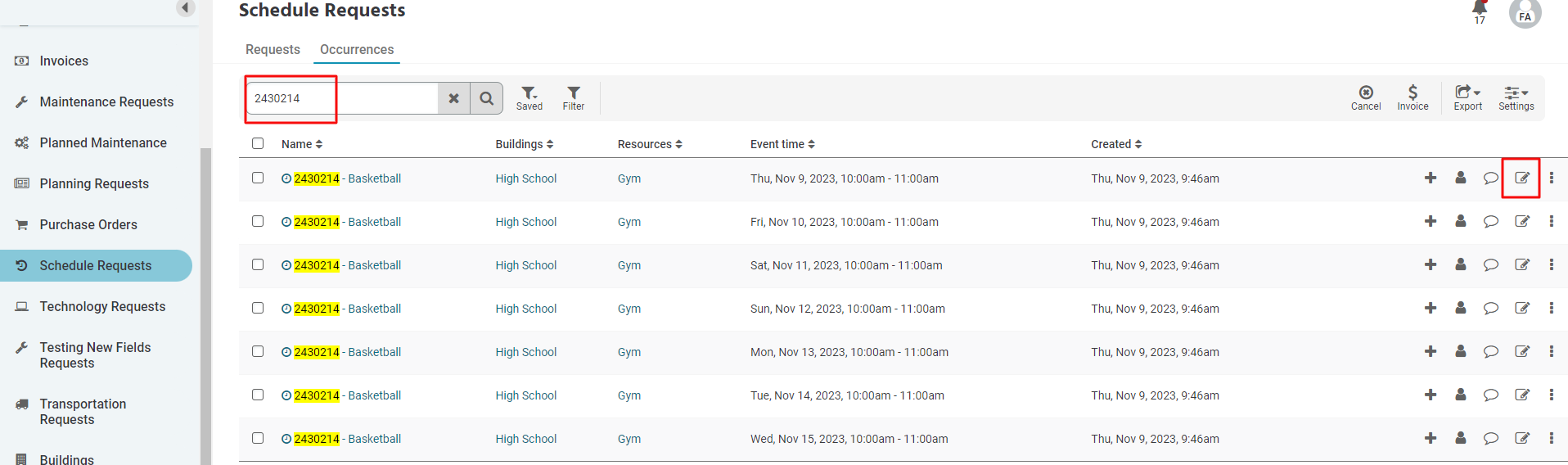 How to edit the date and/or time of a single schedule request ...