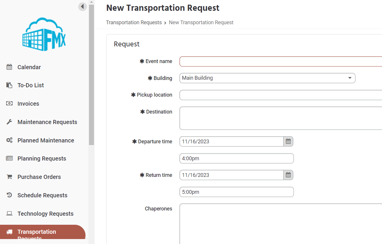 FMX Requester Transportation Request Guide – Help Center - Facilities ...