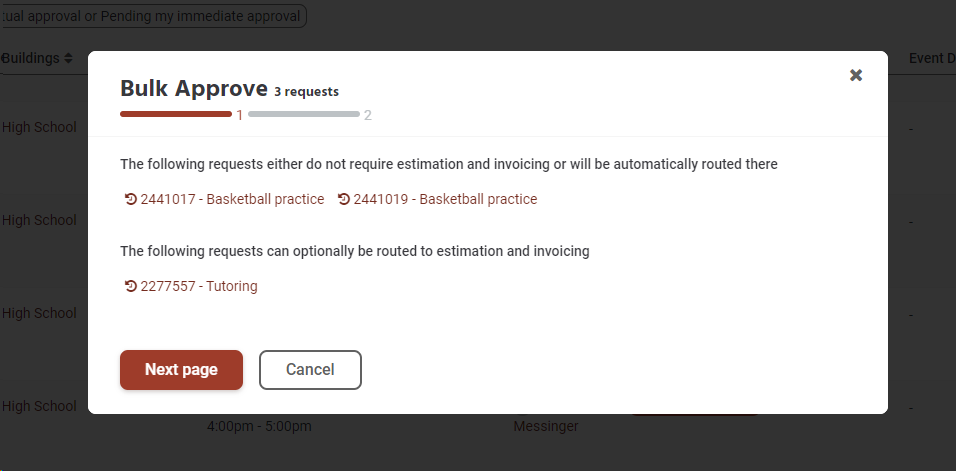 Bulk Approving Schedule Requests – Help Center - Facilities Management eXpress