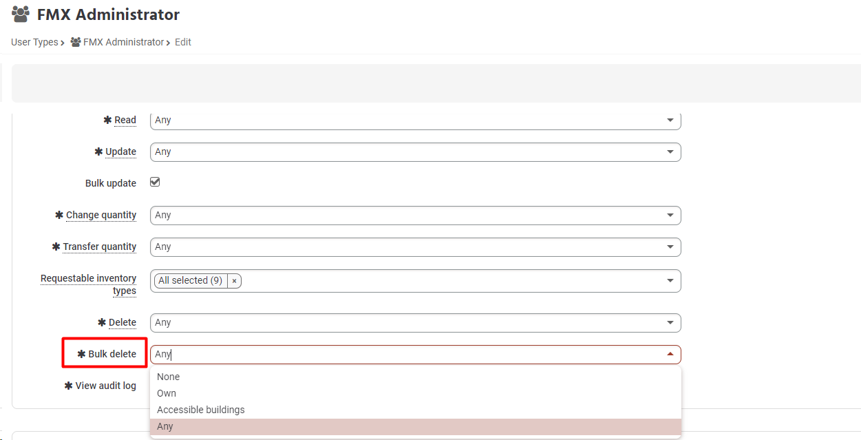 Bulk Deleting Inventory – Help Center - Facilities Management eXpress