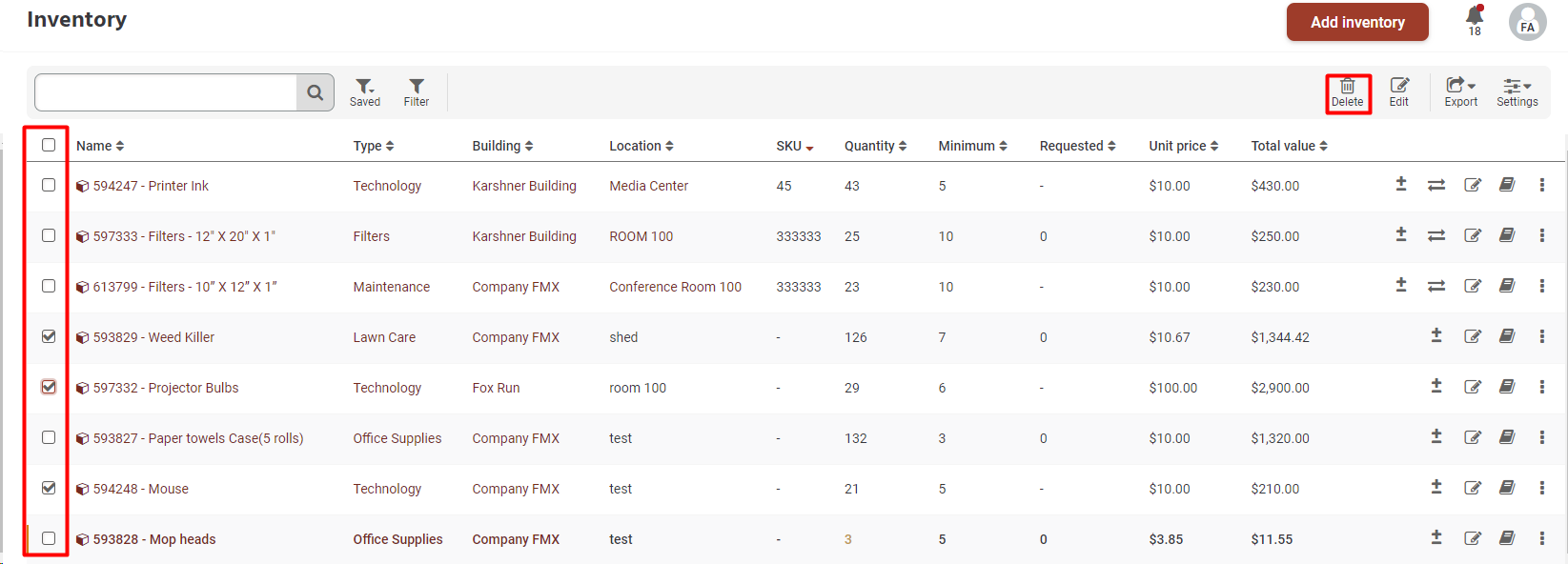 Bulk Deleting Inventory – Help Center - Facilities Management eXpress Bulk Deleting Inventory – Help Center - Facilities Management eXpress