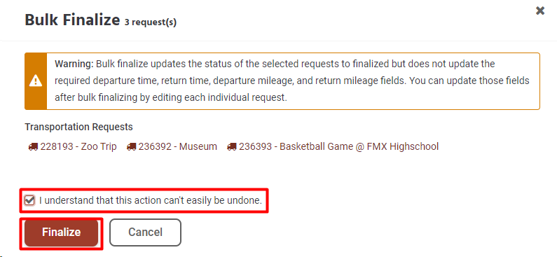 Bulk Finalize Transportation Requests – Help Center - Facilities ...