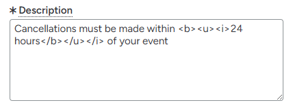 Read-Only HTML Formatting – Help Center - Facilities Management eXpress