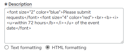 Read-Only HTML Formatting – Help Center - Facilities Management eXpress