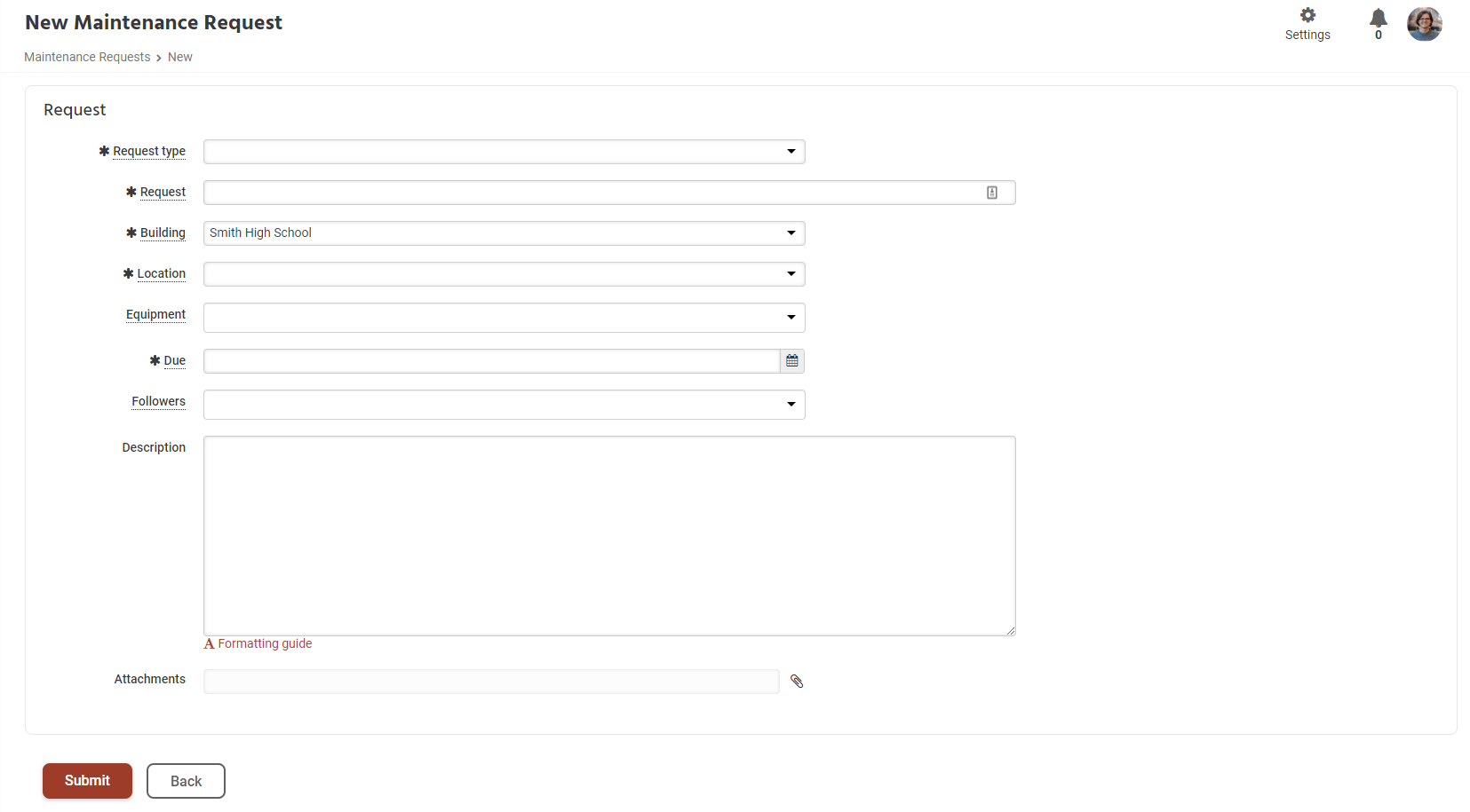 Creating a Maintenance Request – Help Center - Facilities Management ...